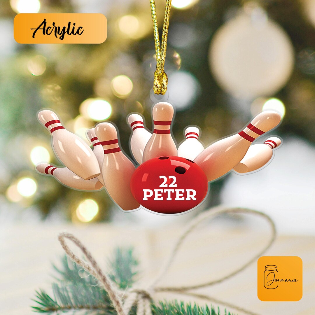 Customized Name Bowling Ornament, Christmas Gift, Acrylic Keepsake - Etsy