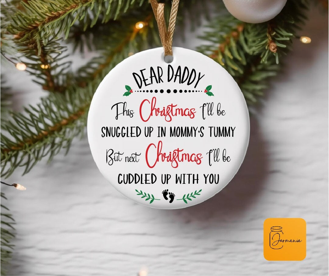 Dear Daddy Christmas Ornament, Xmas Dad Ornament, Ornament With Saying ...