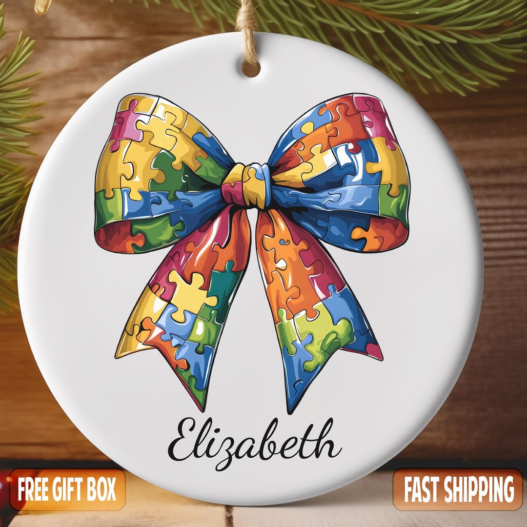 Custom Autism Mom Dad 2024 Christmas Ornament Gift Special Need Family ...