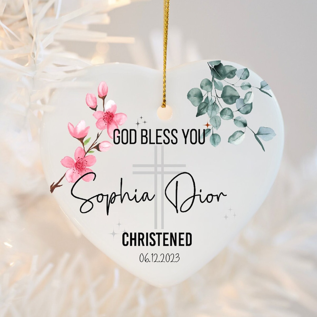 Personalized Baptism Ornament | Godchild Gift | Custom Christened ...