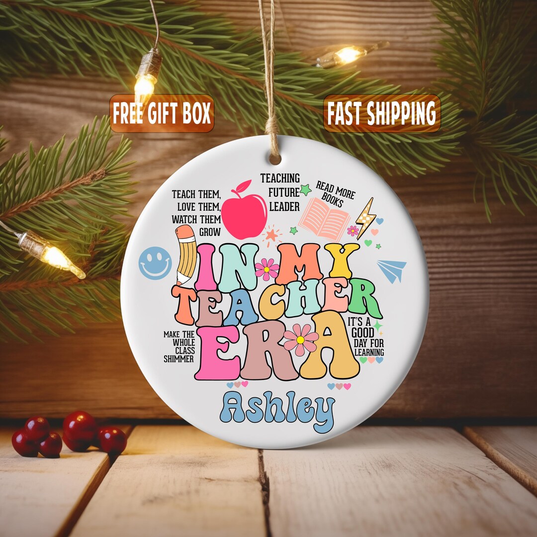 Custom 2024 Teacher Christmas Ornament Gift Personalized Teacher ...