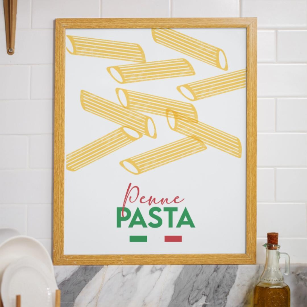 Italian Pasta Wall Art | Penne Wall Art | Trendy Kitchen Decor | Pasta ...
