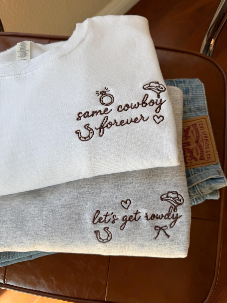 Embroidered Cowgirl Bachelorette Sweatshirts, Country Bach Shirts, Same ...