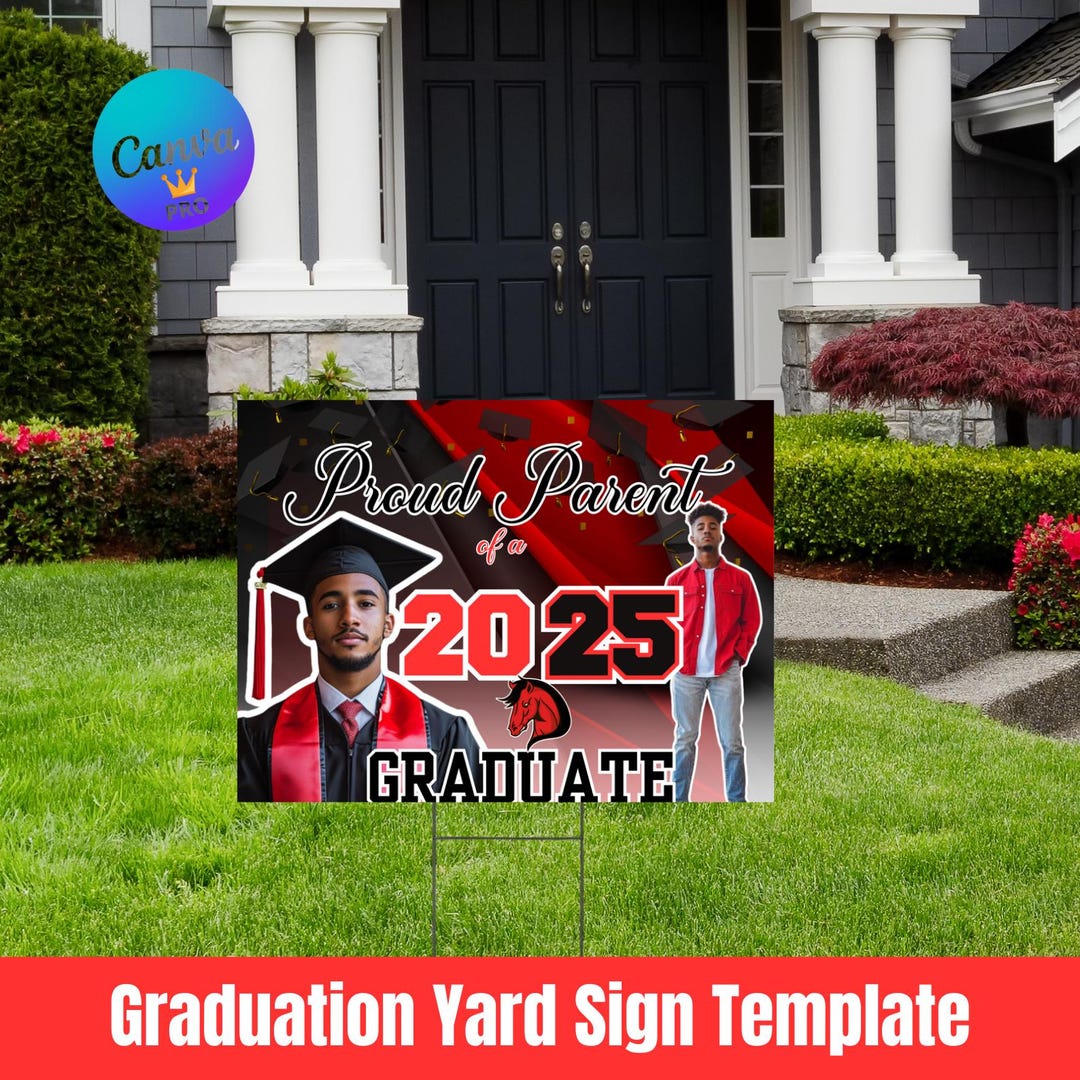 Graduation 2025 Yard Sign Editable Canva Template, DIY Digital Download ...