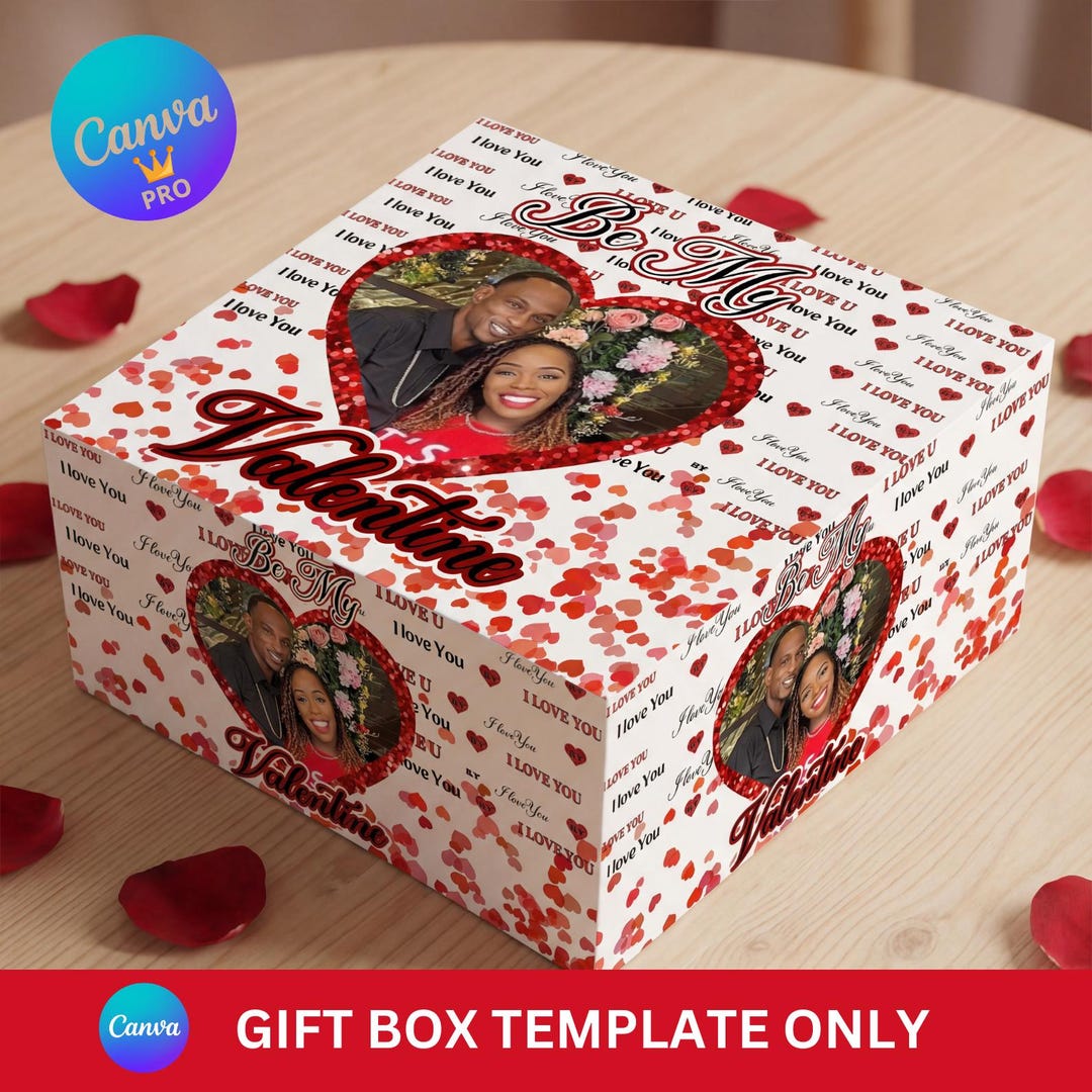 Valentine's Day Favor Box: Editable Canva Template (digital Download ...