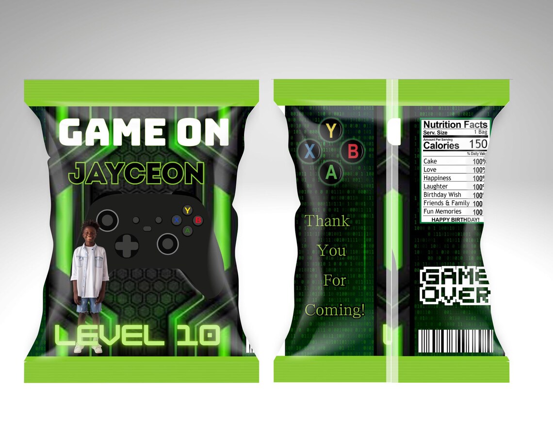 Video Game Chip Bag Party Favor, Editable in Canva, Digital Download - Etsy