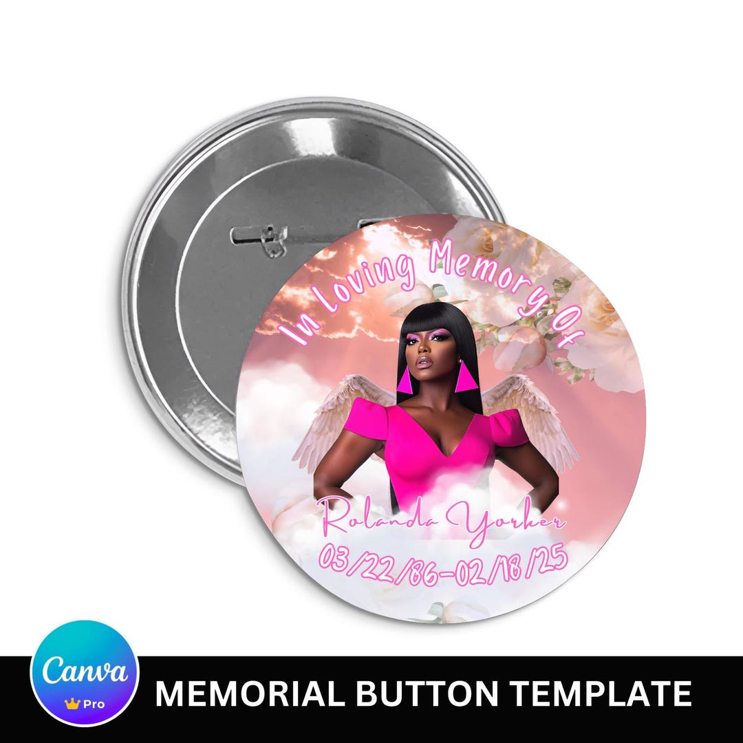 Memorial Button Design, Editable Canva Template, in Loving Memory ...