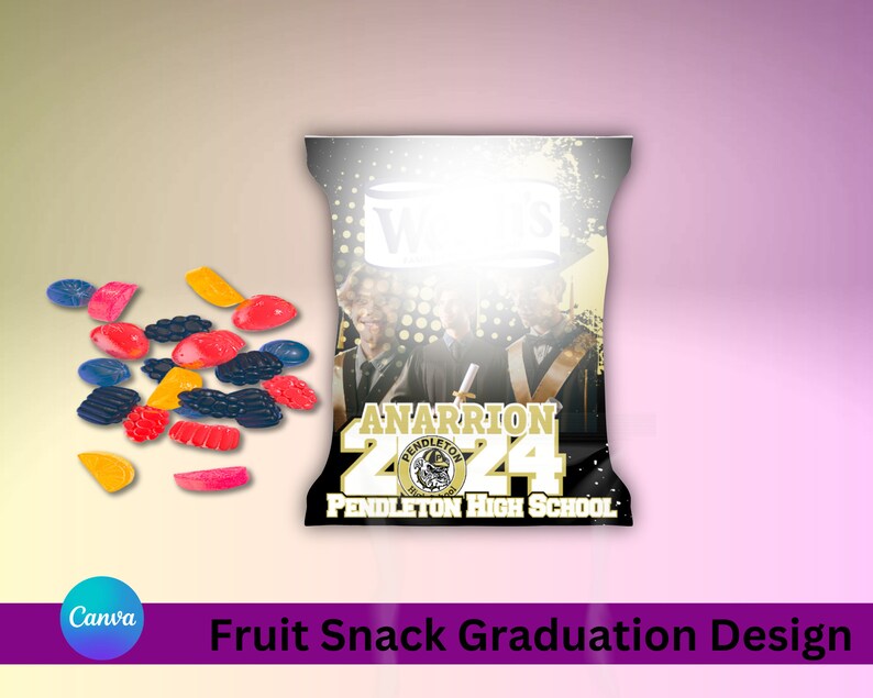 Graduation Black and Gold Editable Fruit Snack Template, - Etsy