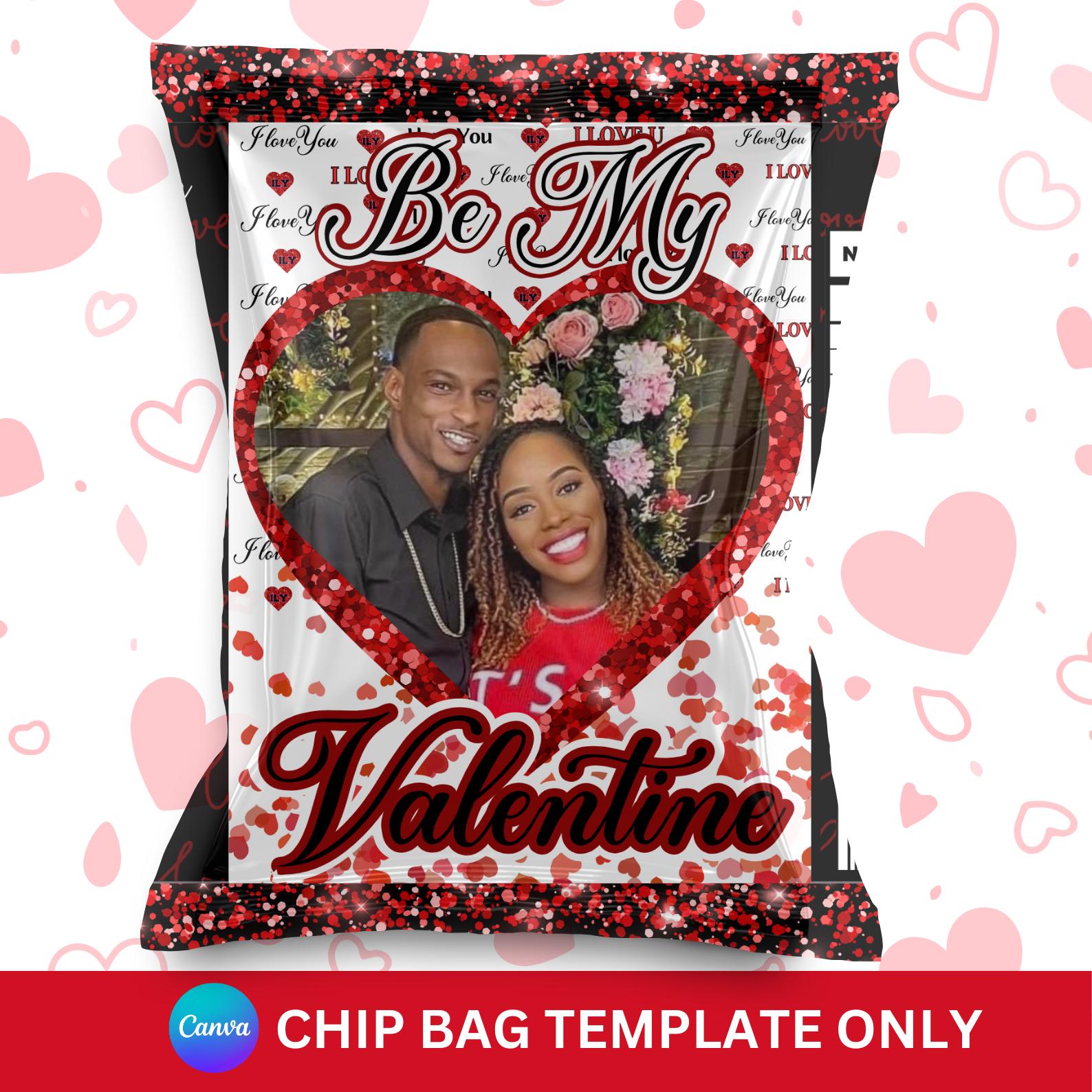 Valentine's Day Chip Bag: Editable Canva Template (digital Download) - Etsy