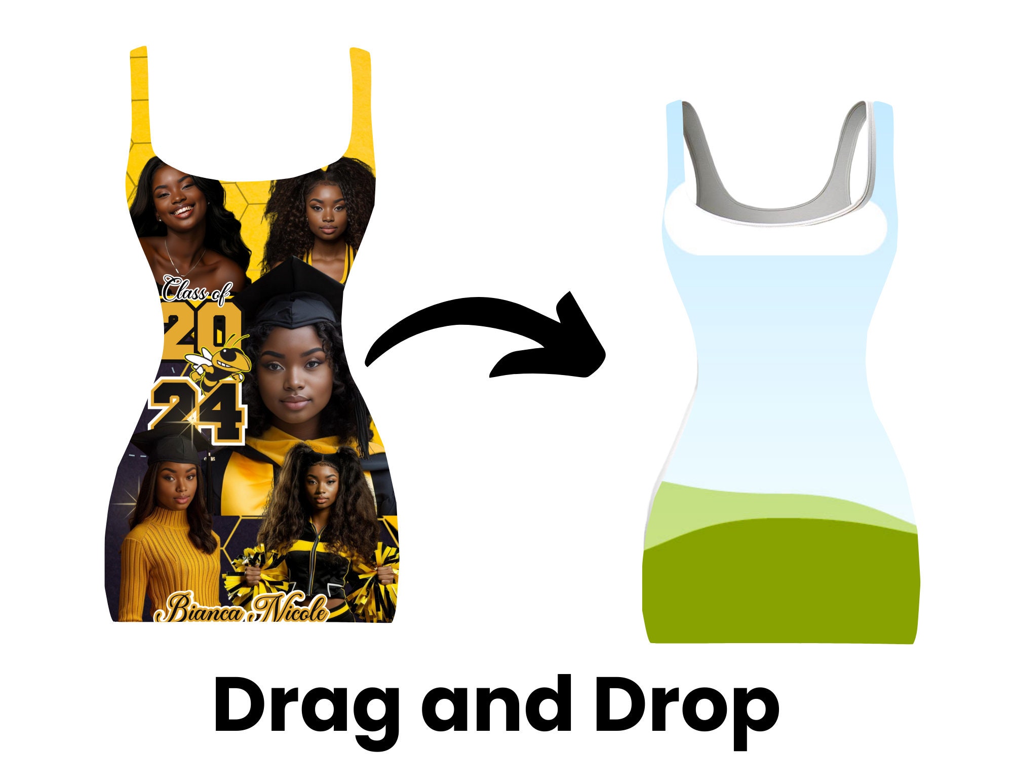 Graduation All Over Dress Editable Design Template Senior 2025 Canva ...