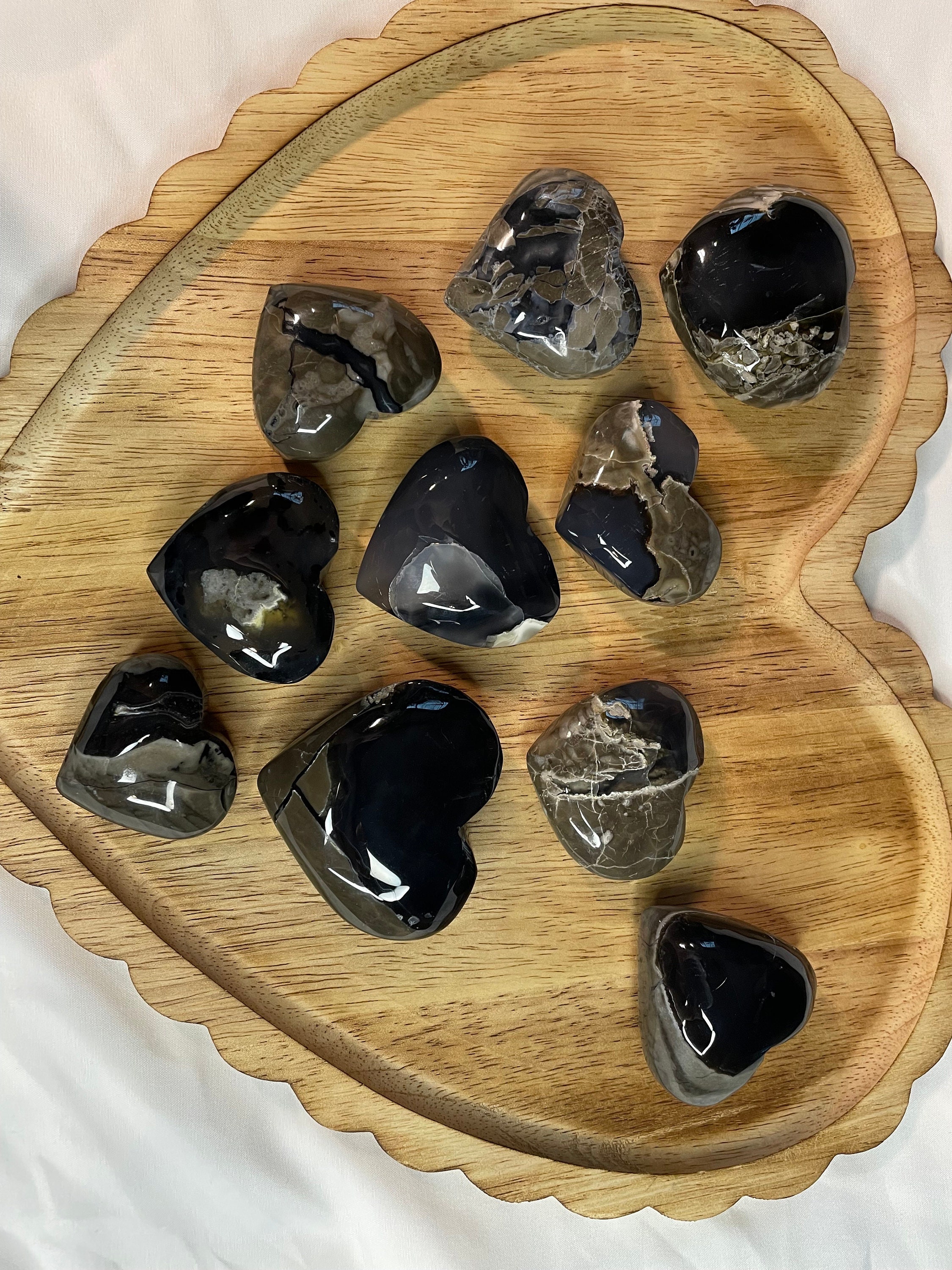 Uv Reactive Volcano Agate Hearts - Etsy