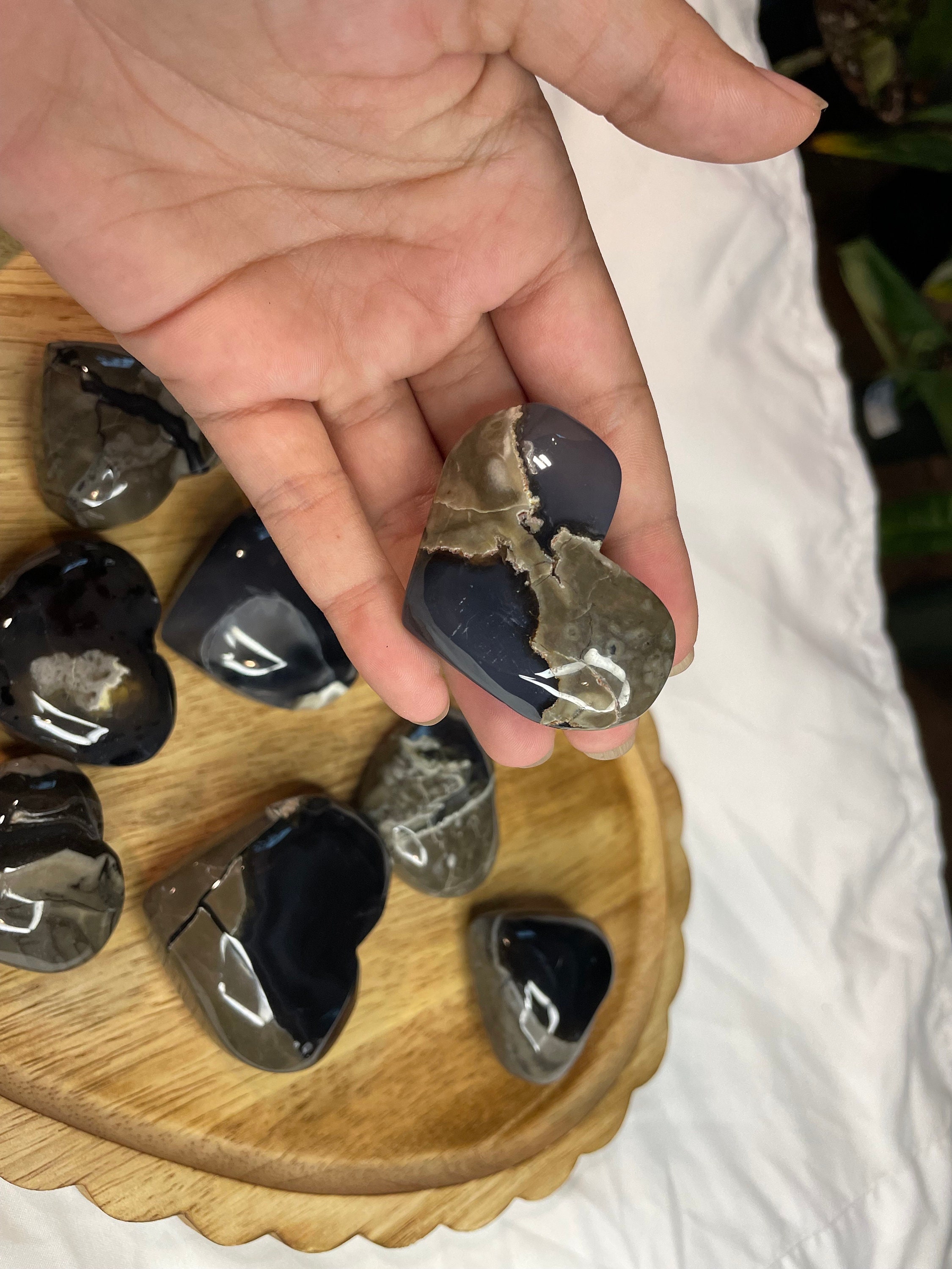 Uv Reactive Volcano Agate Hearts - Etsy