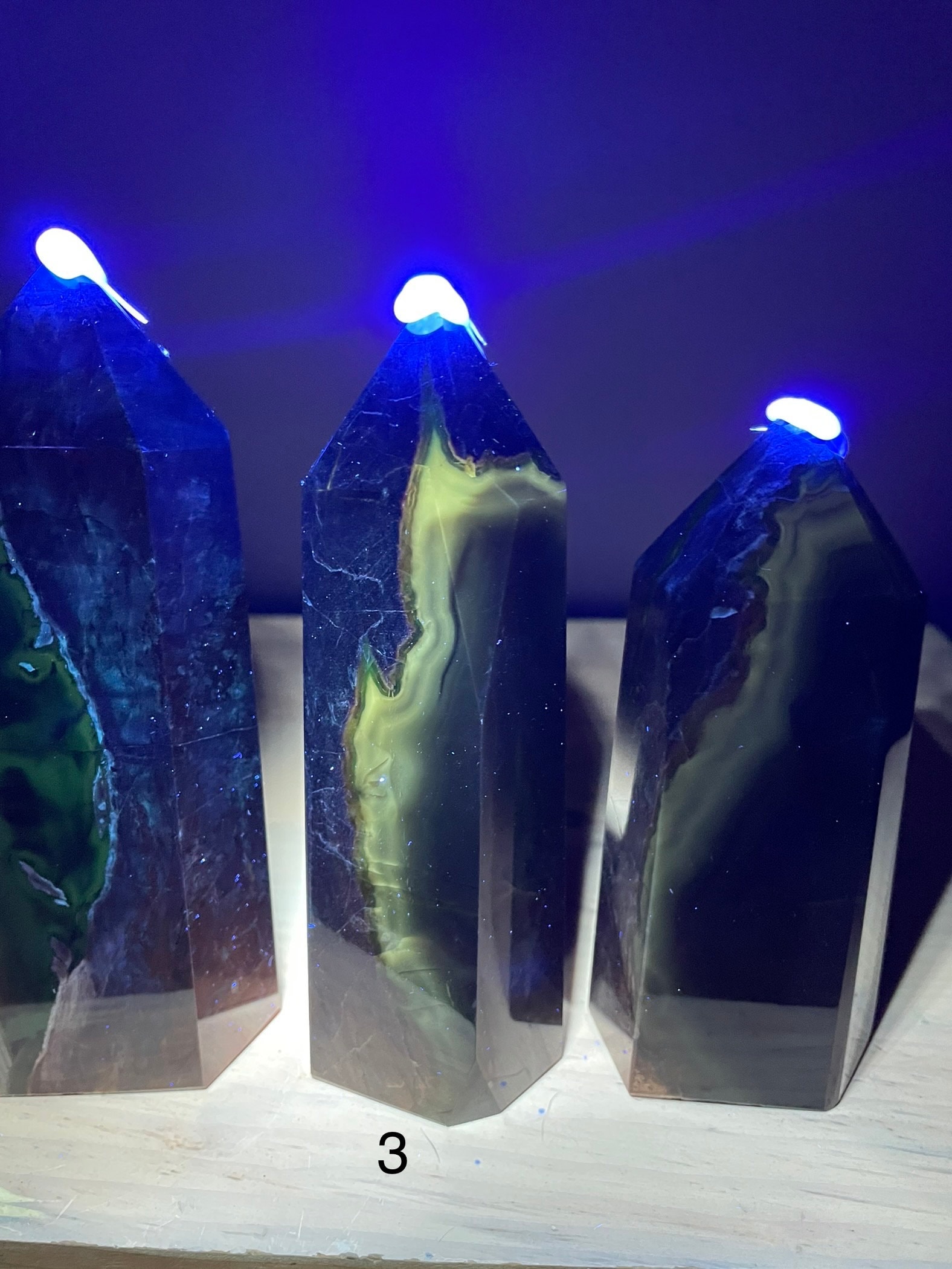 Chunky Volcano Agate Uv Reactive Towers Choose Yours - Etsy
