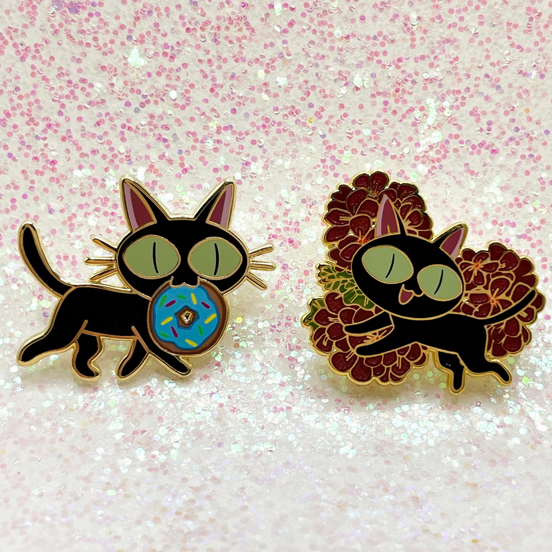 Black Cat Pin Set - Etsy