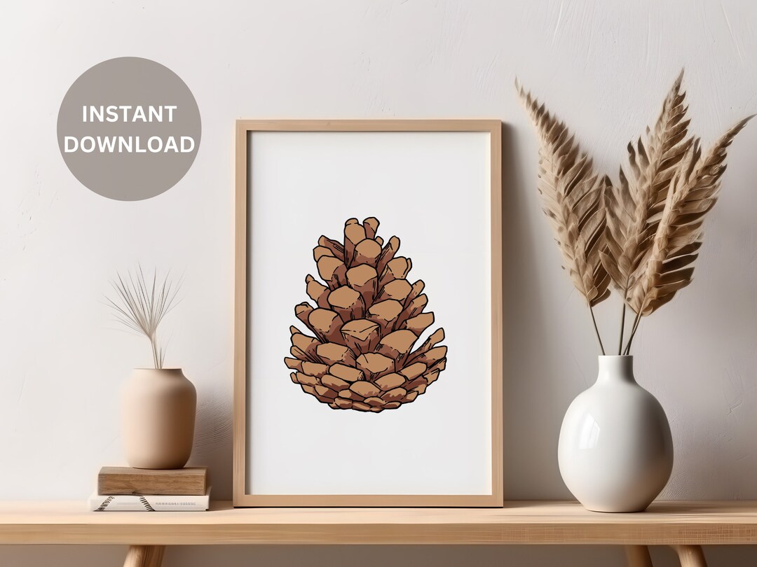 Pinecone Print, Large Printable Poster, Pine Cone Wall Art, Affiche ...