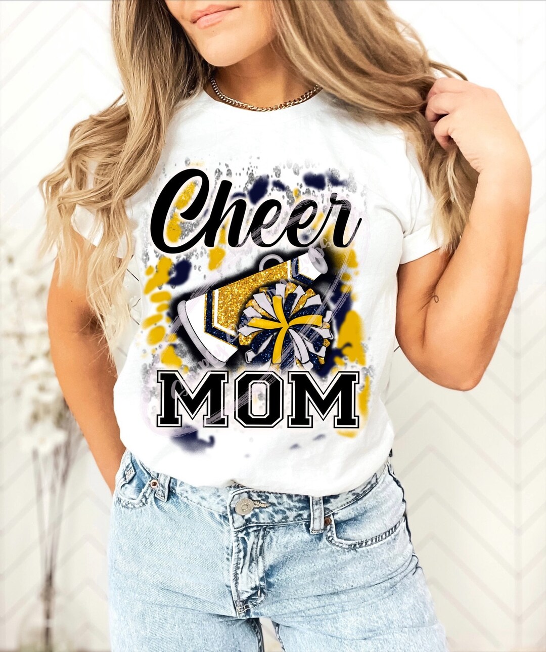Cheer Mom, Black, Navy, Gold, Cheer, Mom, Cheer Life, Cheerleader, PNG ...