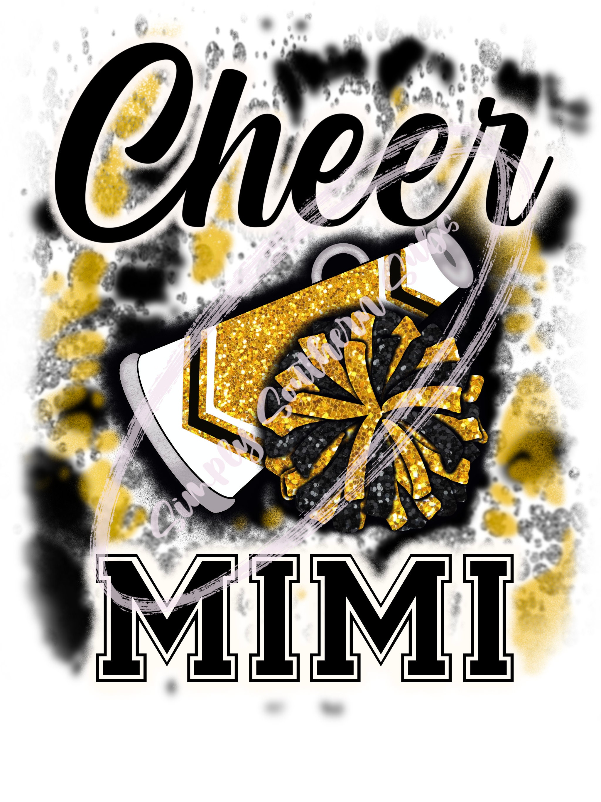 Cheer Mimi, Black, Gold, Cheer, Mimi, Cheer Life, Cheerleader, PNG ...