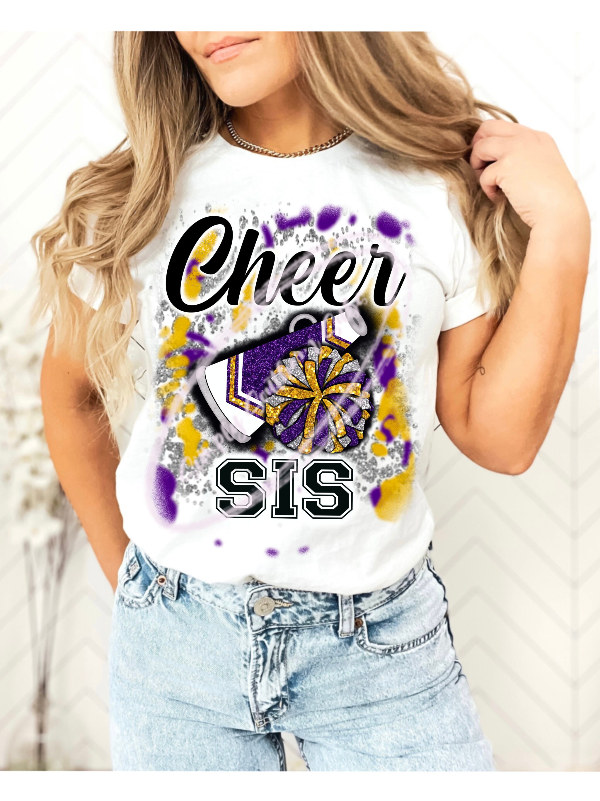 Cheer Sis, Purple, Gold, Cheer, Sis, Sister, Cheer Life, Cheerleader ...