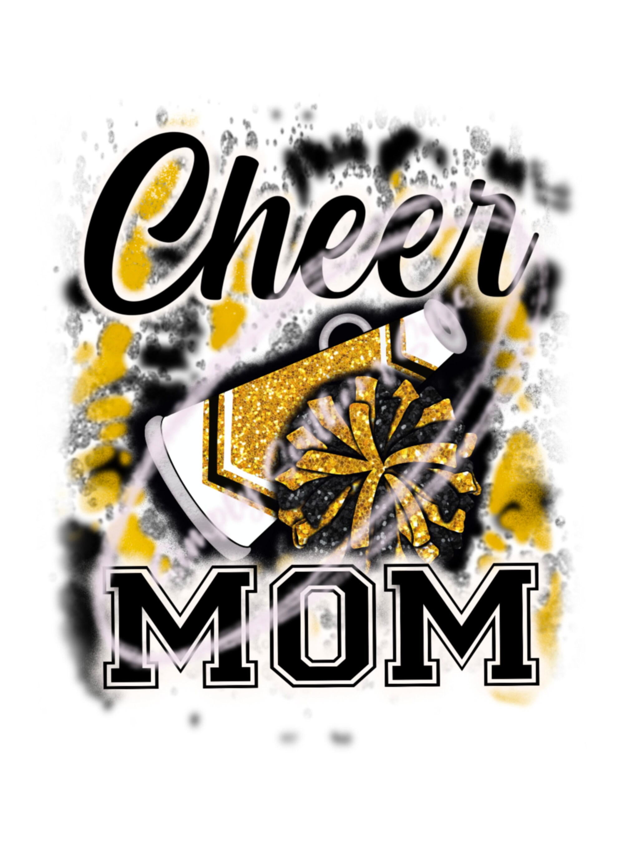 Cheer Mom, Black, Gold, Cheer, Mom, Cheer Life, Cheerleader, PNG ...