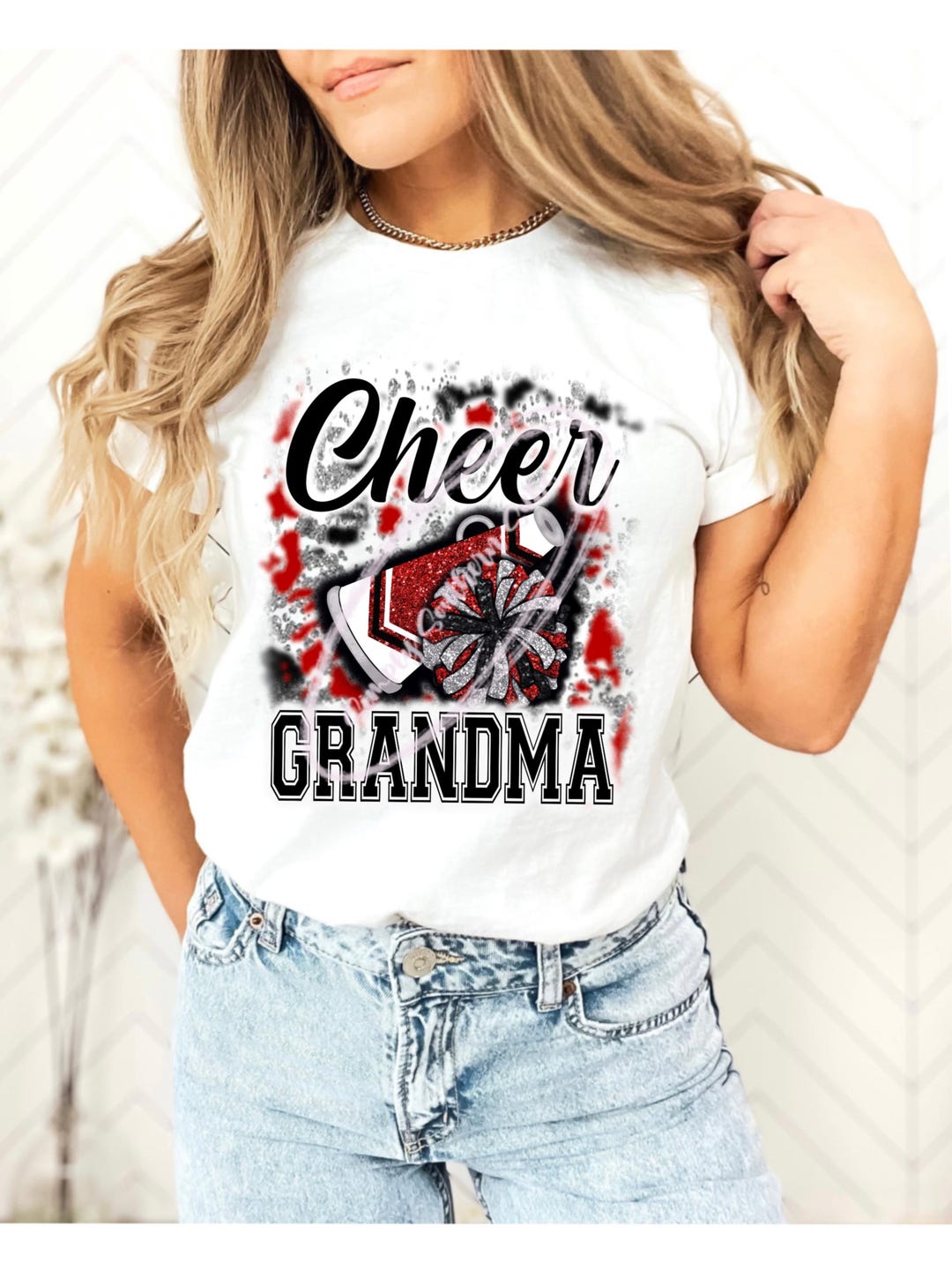 Cheer Grandma, Black, Red, Cheer, Grandma, Cheer Life, Cheerleader, PNG ...
