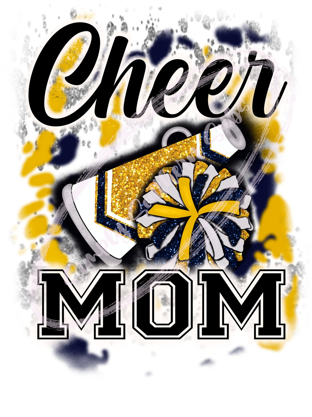 Cheer Mom, Black, Navy, Gold, Cheer, Mom, Cheer Life, Cheerleader, PNG ...