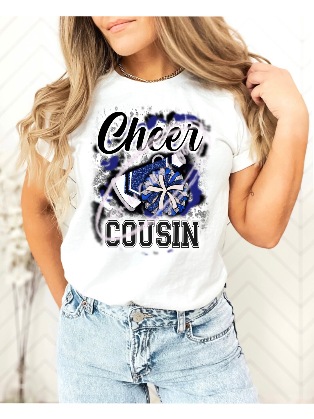 Cheer Cousin, Black, Blue, Cheer, Cousin, Cheer Life, Cheerleader, PNG ...
