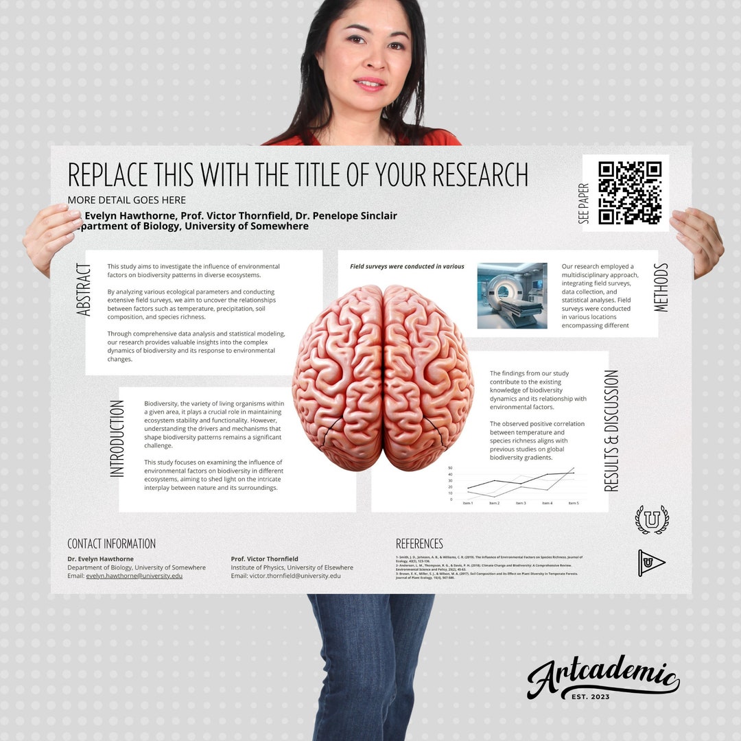 Academic Poster Stylish Grey With QR on TOP - Etsy