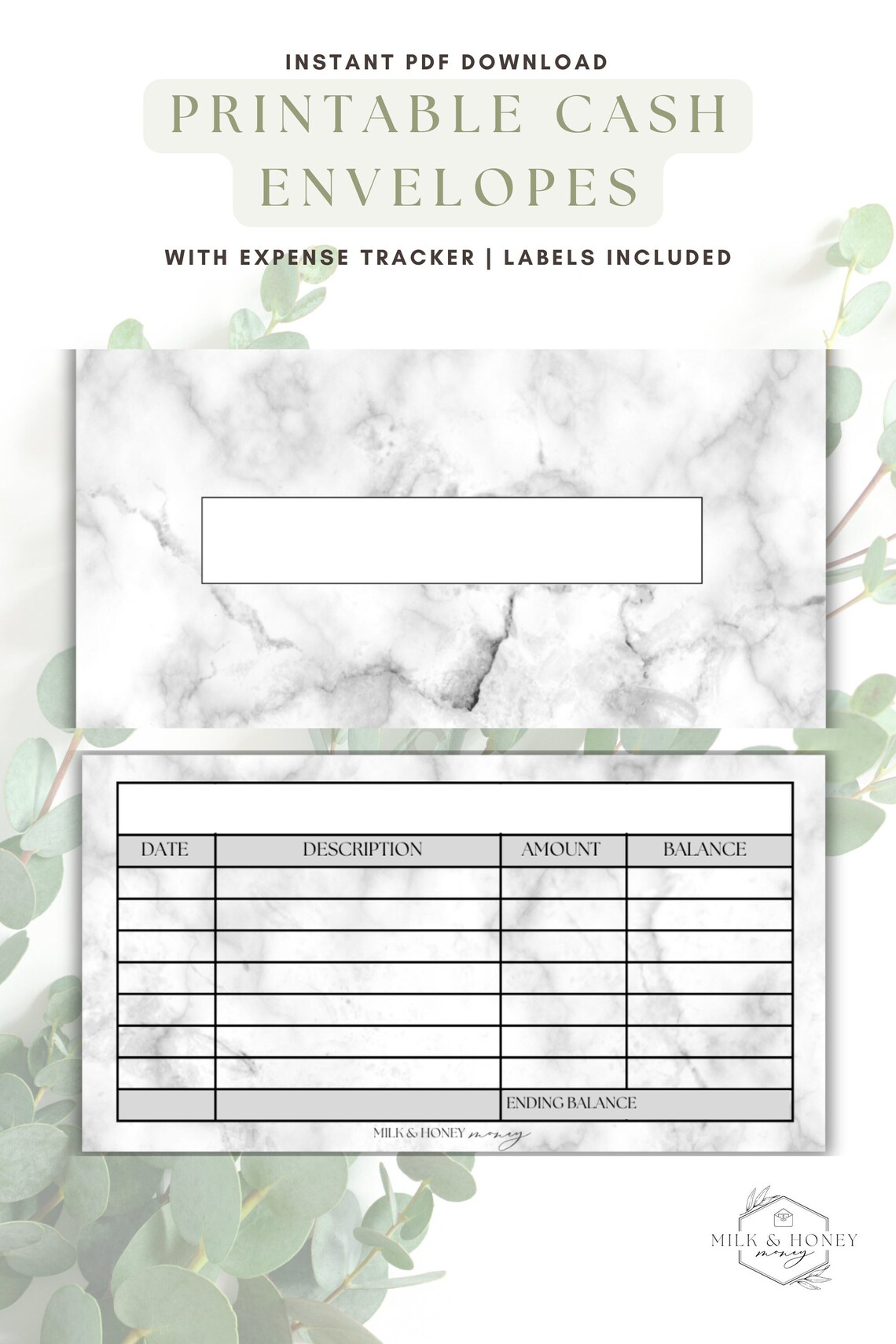 Printable PDF Cash Envelope Template Budget Binder Cash - Etsy