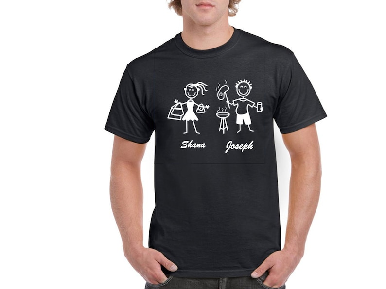 Custom Stick Figure Family T-shirt, Personalized Name Tees - Etsy