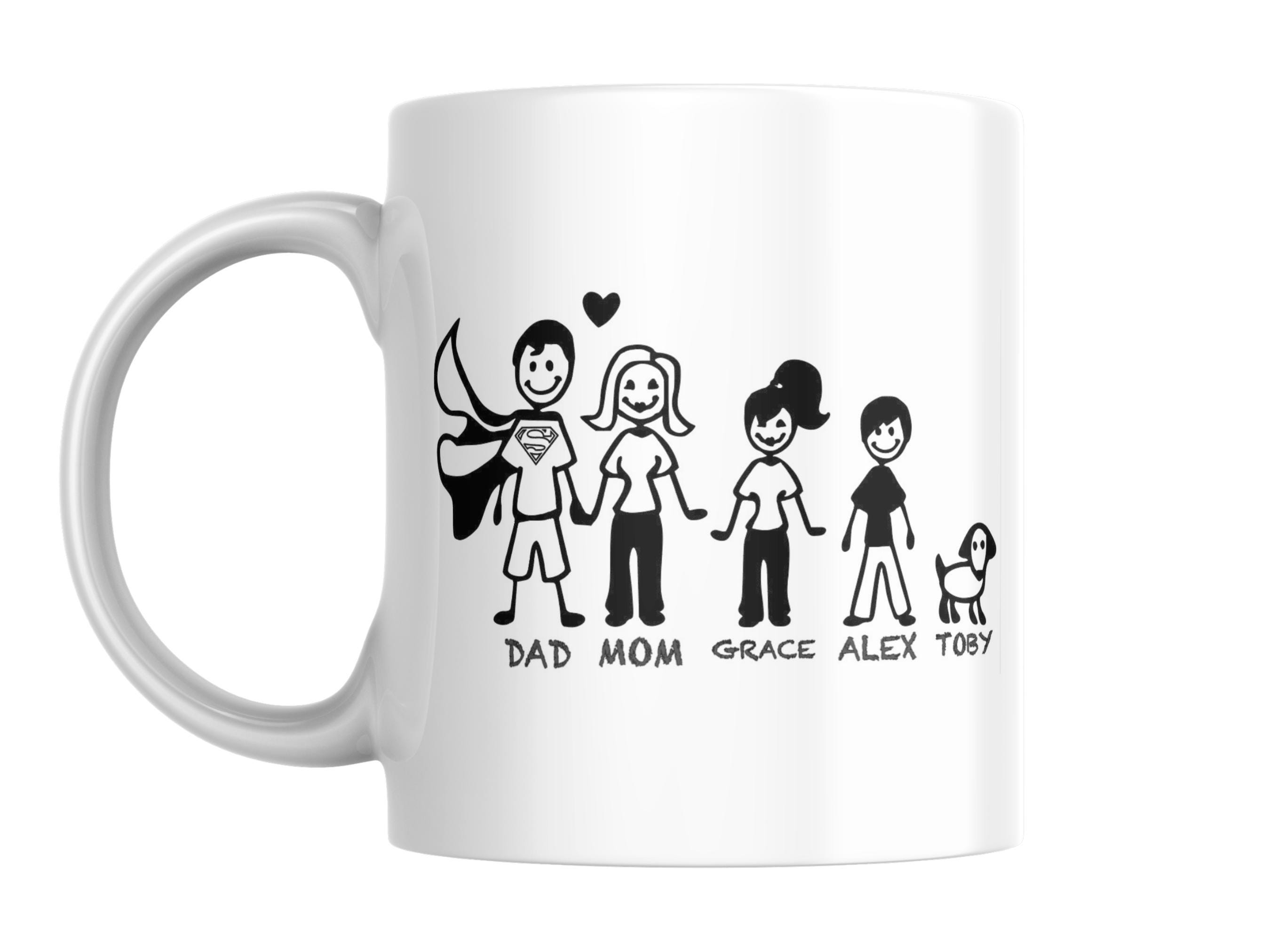 Personalized Stick Figure Family Mug, Custom Coffee Cup - Etsy