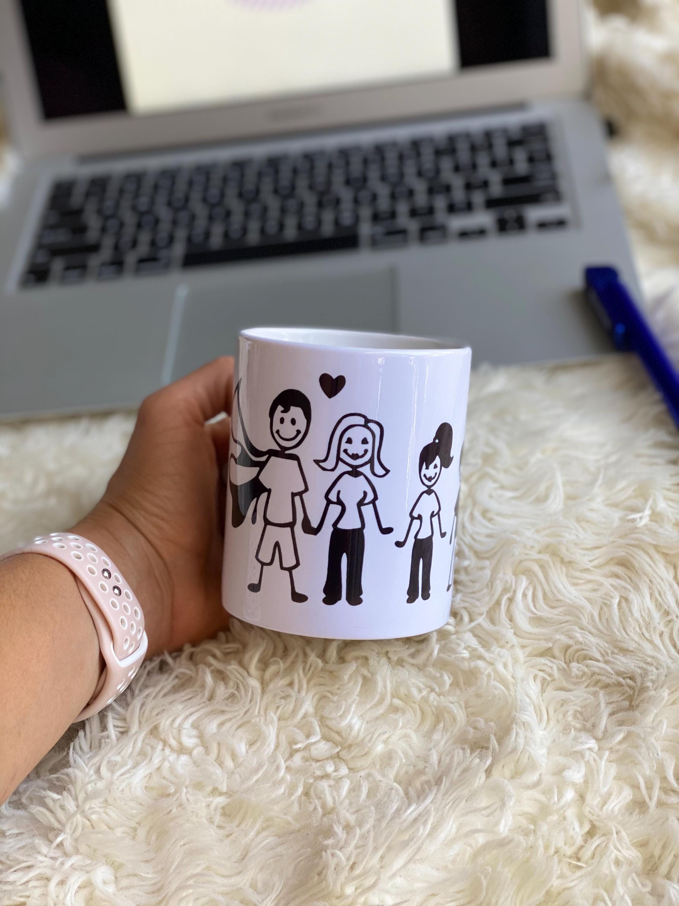 Personalized Stick Figure Family Mug, Custom Coffee Cup - Etsy