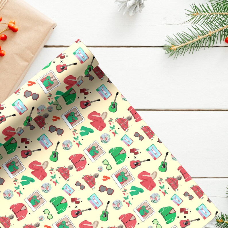 Taylor Swift Wrapping Paper for Christmas, Swiftie Holidays Wrapping ...