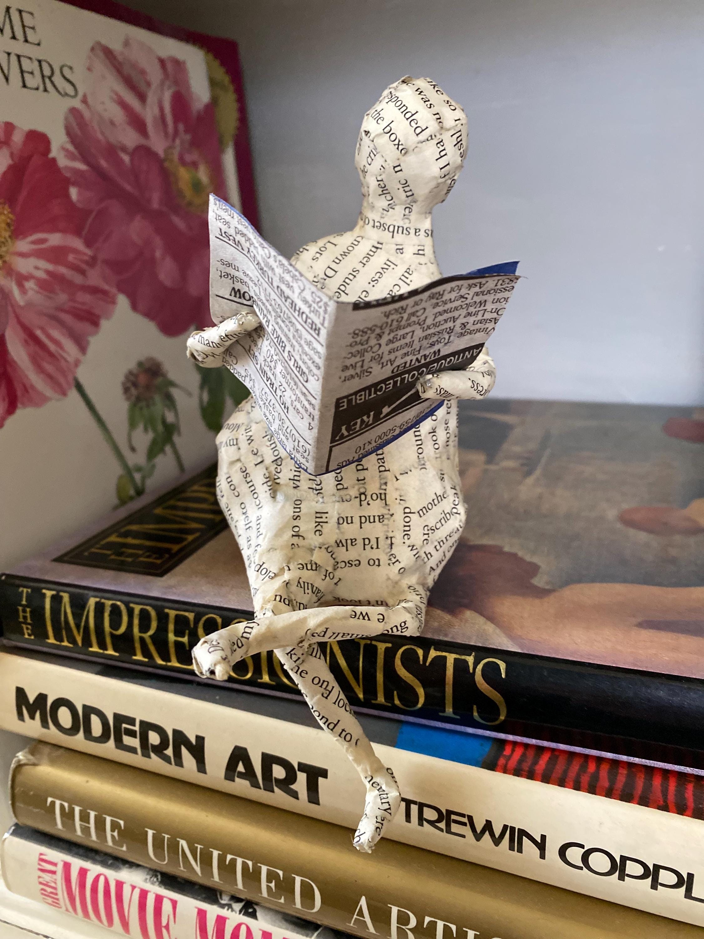 Reading Newspaper Paper Mache - Etsy