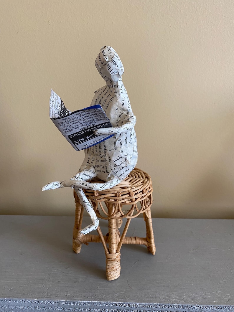 Reading Newspaper Paper Mache - Etsy