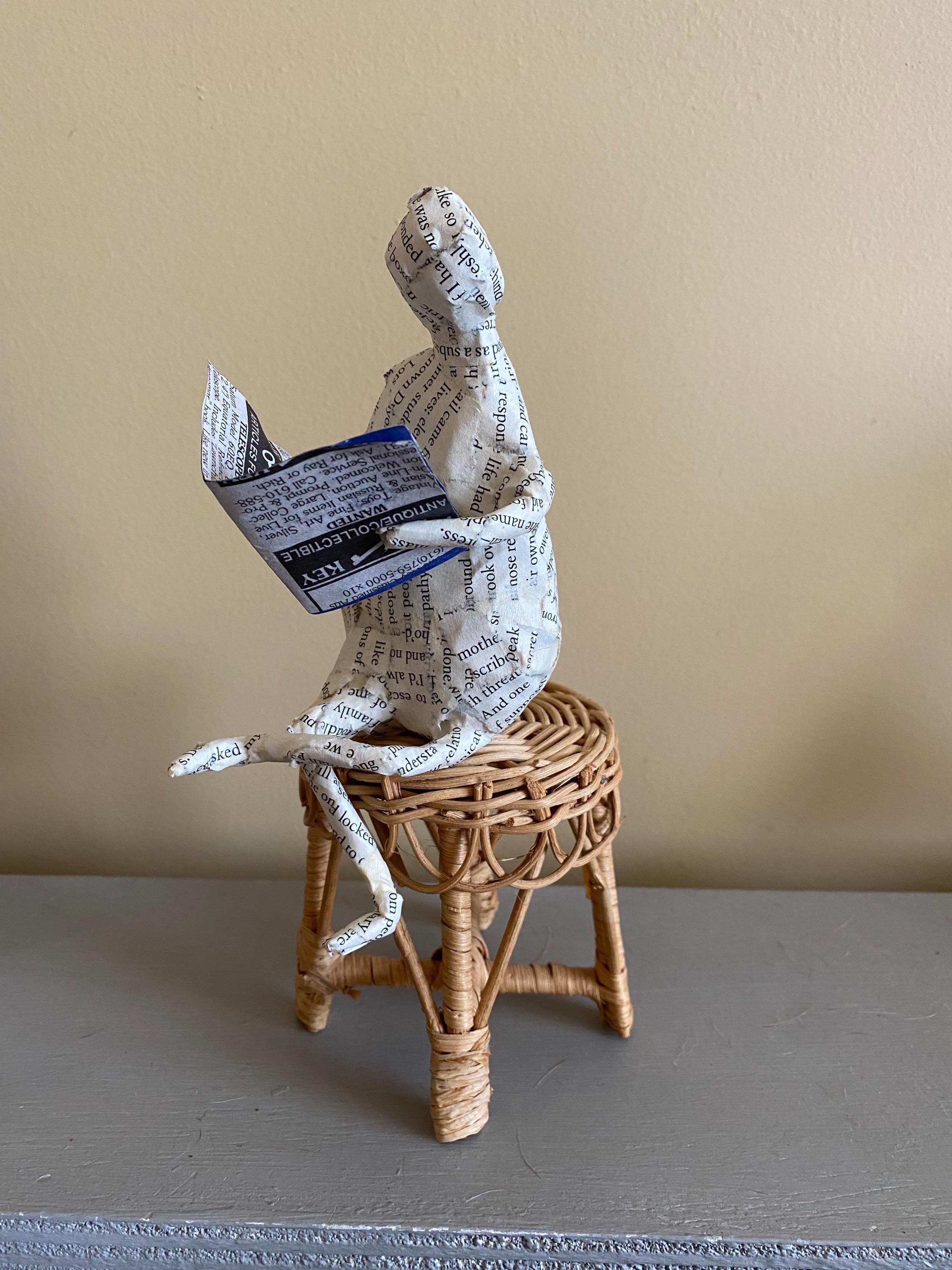 Reading Newspaper Paper Mache - Etsy