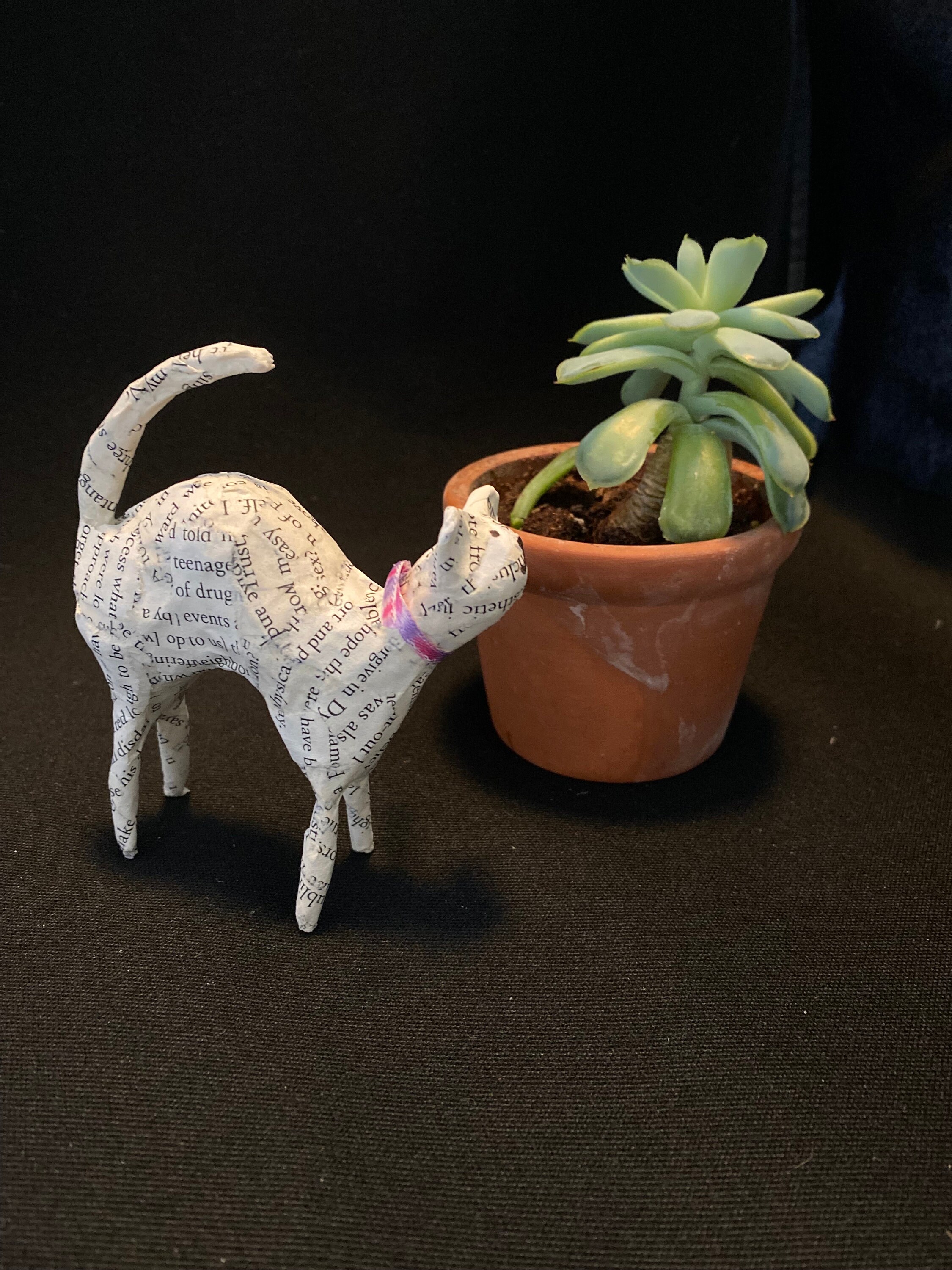 Paper Mache Cat, Kitty, Newspaper Figure, Handmade - Etsy