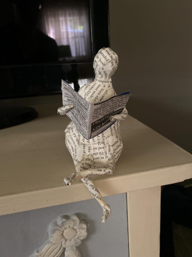Reading Newspaper Paper Mache - Etsy