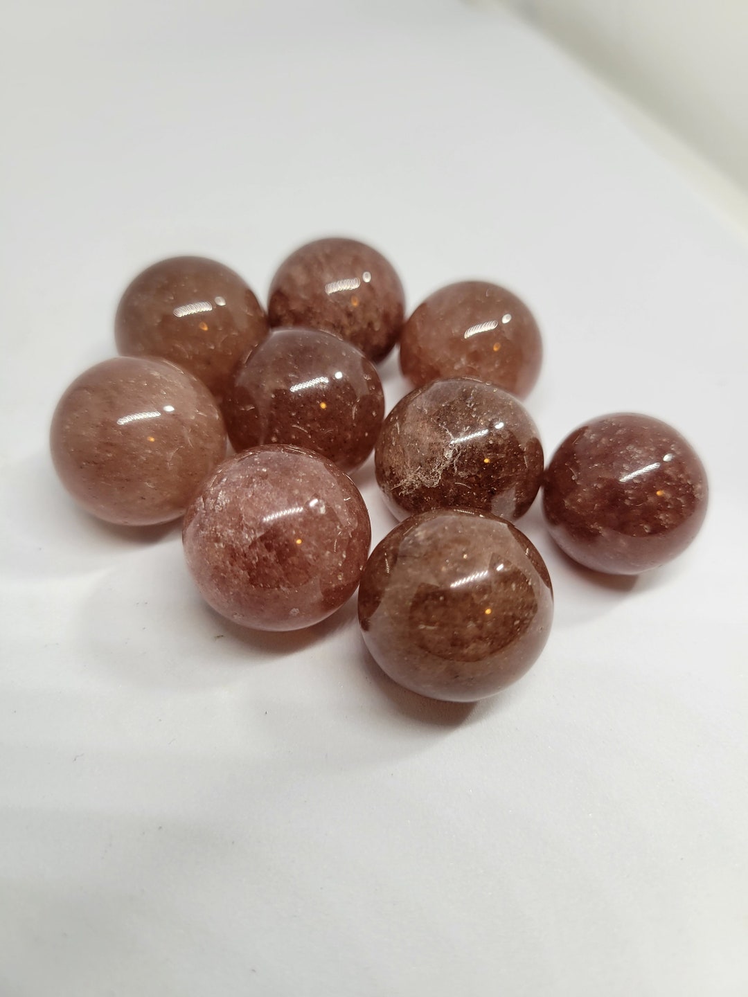 Strawberry Quartz Mini Spheres - Etsy