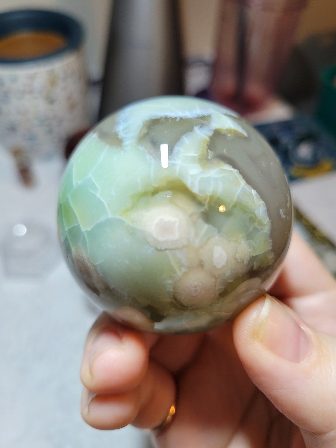 Blue Flower Agate Sphere (rare & High-quality) - Etsy