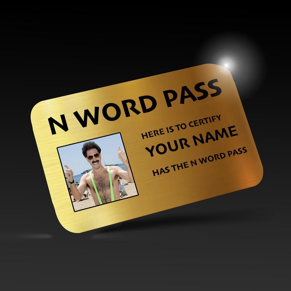 N Word Pass - Etsy