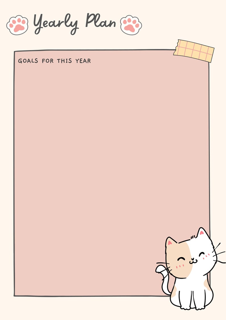 Printable Planner. Fillable Planner. Cute Pastel Cat Planner Bundle ...