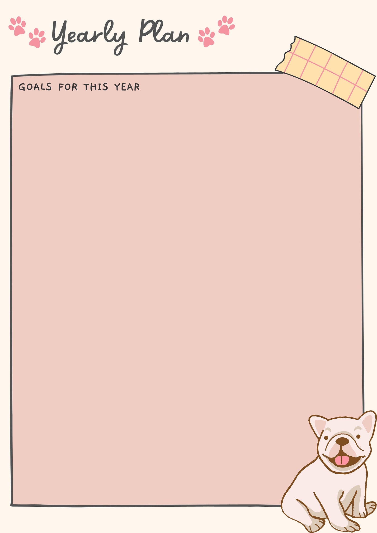 Printable French Bulldog Planner. Fillable Planner. Cute Pastel ...