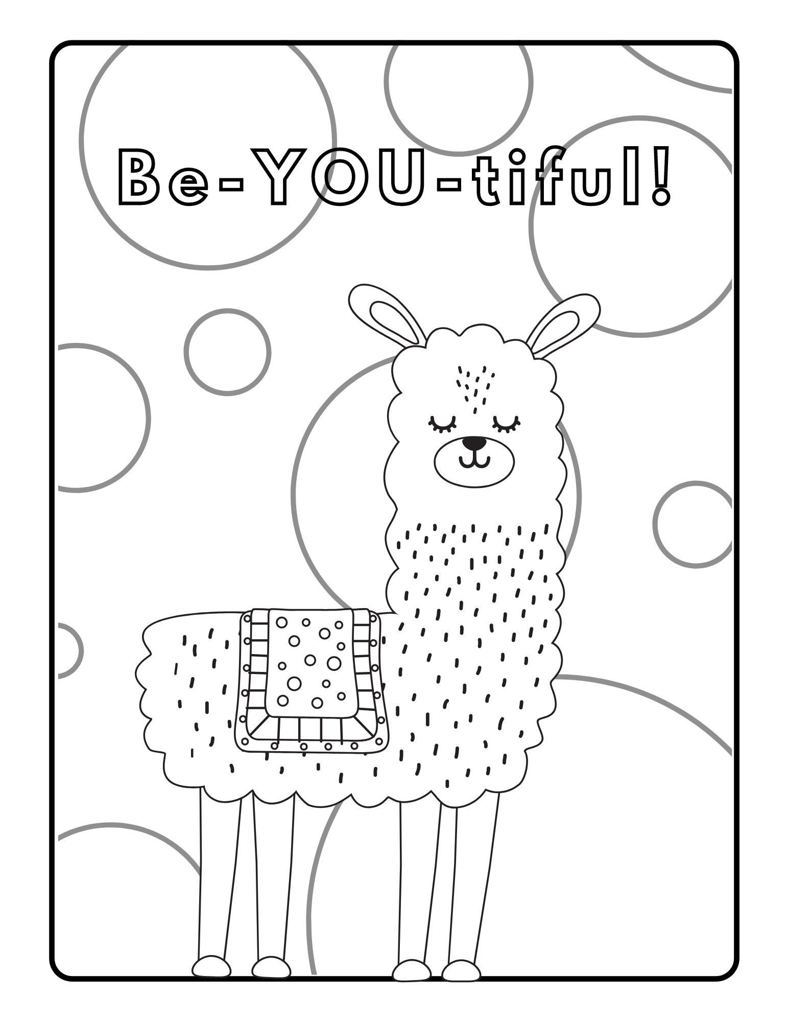Llama Positive Affirmations Coloring Book for Kids. Positive ...