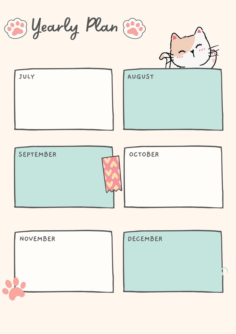 Printable Planner. Fillable Planner. Cute Pastel Cat Planner Bundle ...
