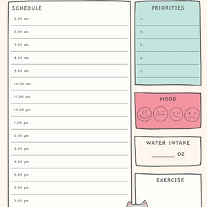 Printable Planner. Fillable Planner. Cute Pastel Cat Planner - Etsy