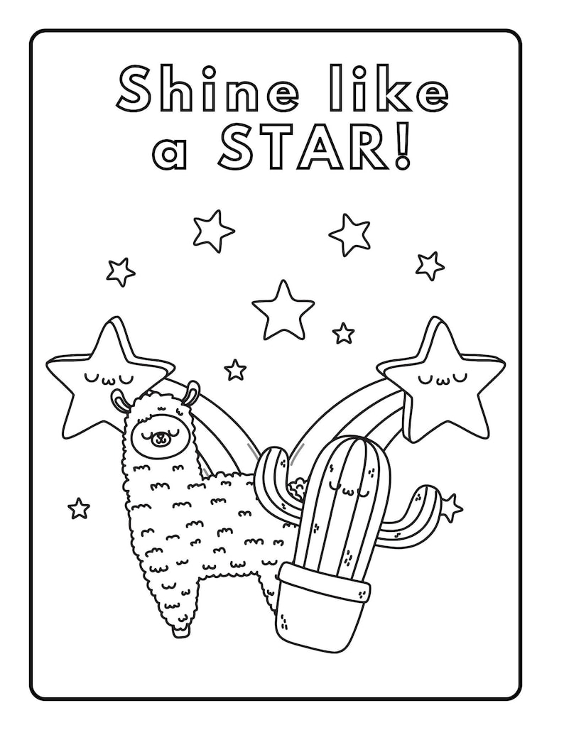 Llama Positive Affirmations Coloring Book for Kids. Positive ...