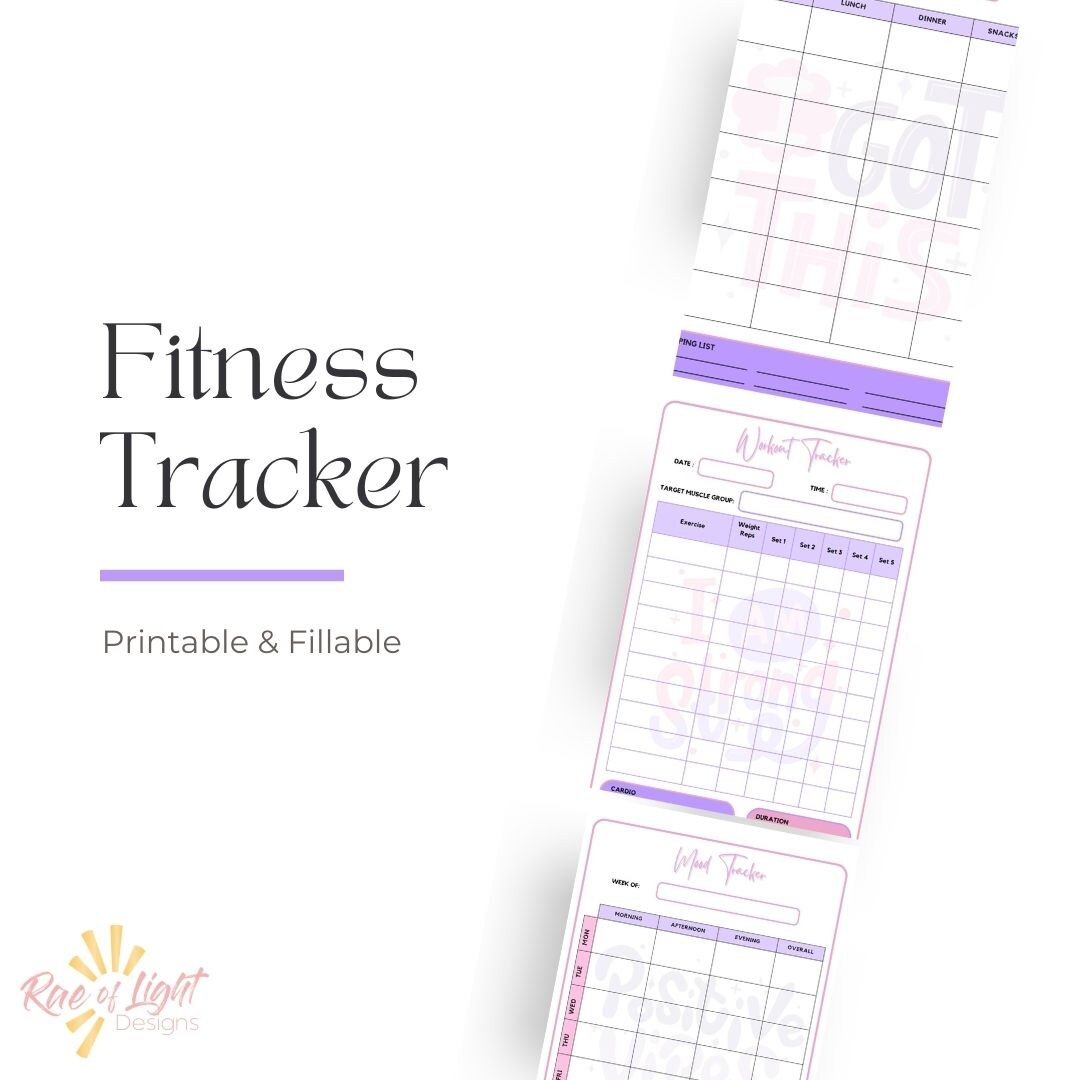 Printable Fitness Tracker. Digital Download. Fillable PDF. Habit ...