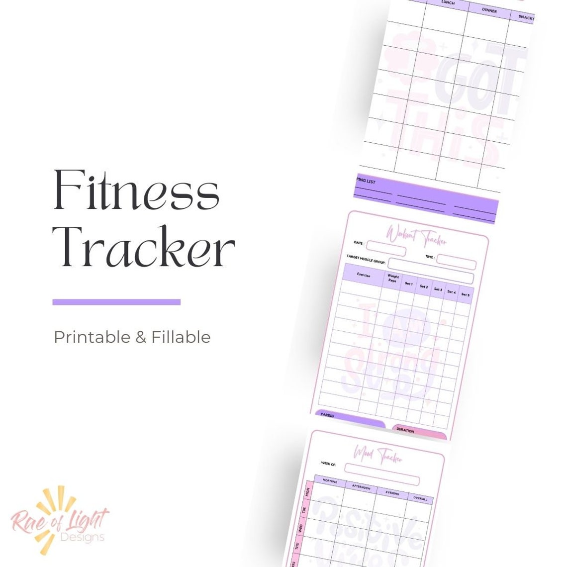 Printable Fitness Tracker. Digital Download. Fillable PDF. Habit ...