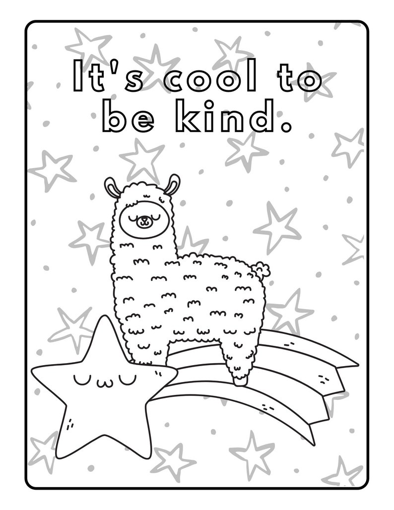 Llama Positive Affirmations Coloring Book for Kids. Positive ...