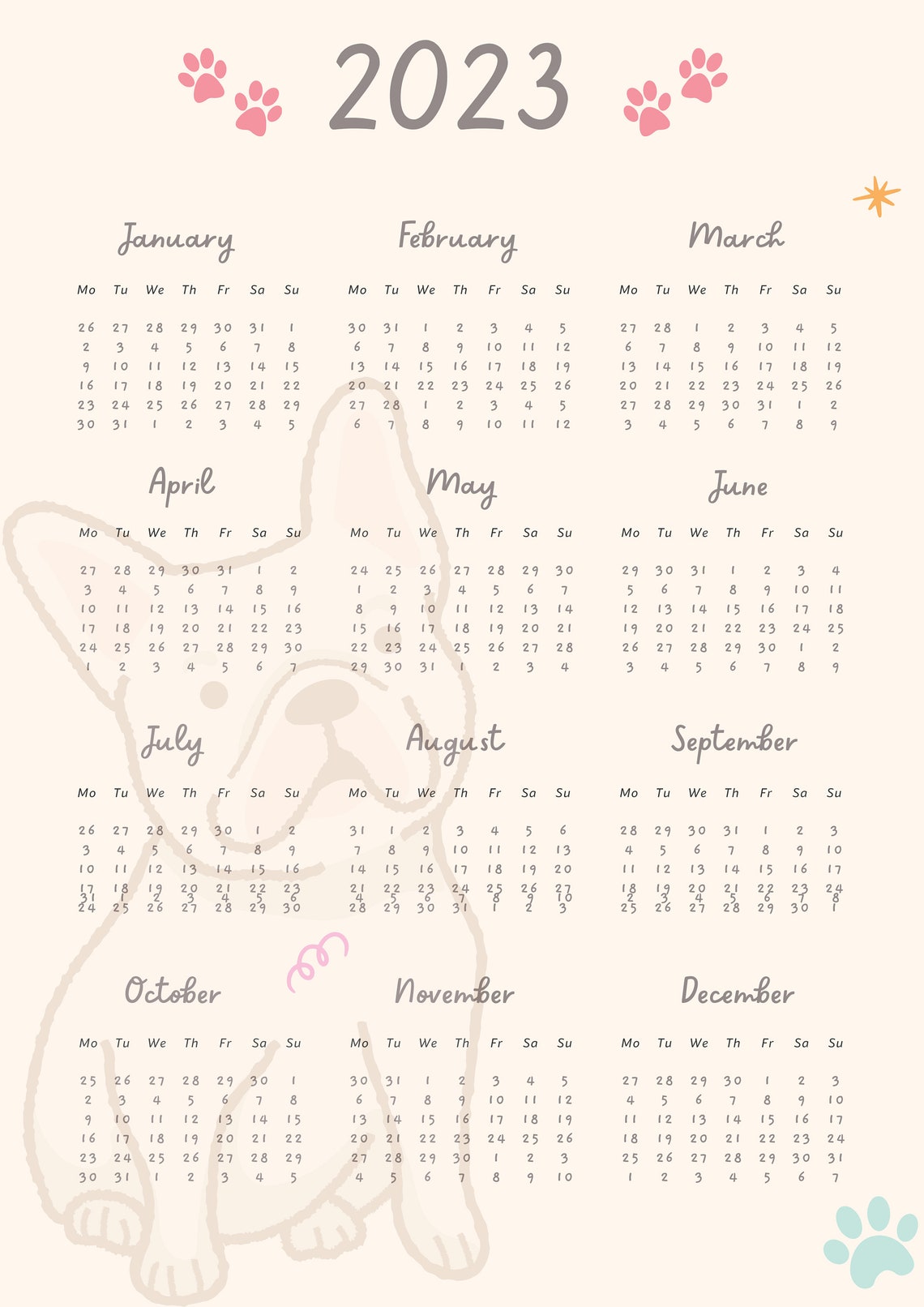 Printable French Bulldog Planner. Fillable Planner. Cute Pastel ...